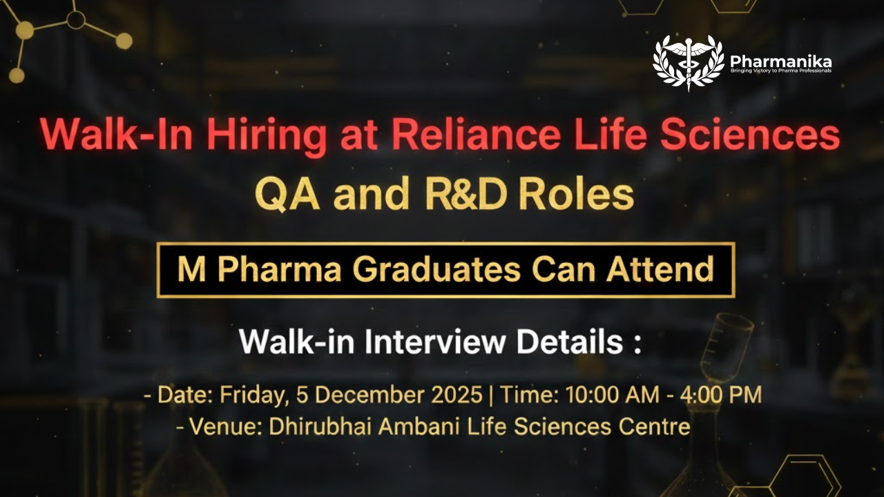 Walk In Interview At Reliance Life Sciences